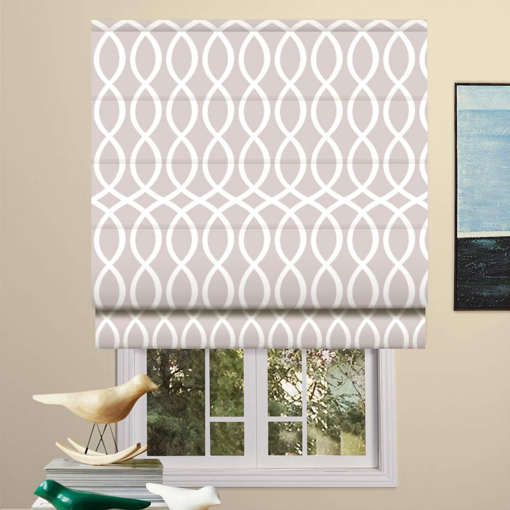 Roman Shades Blackout Window Shades - Polka Dot Fabric Lined Custom ...