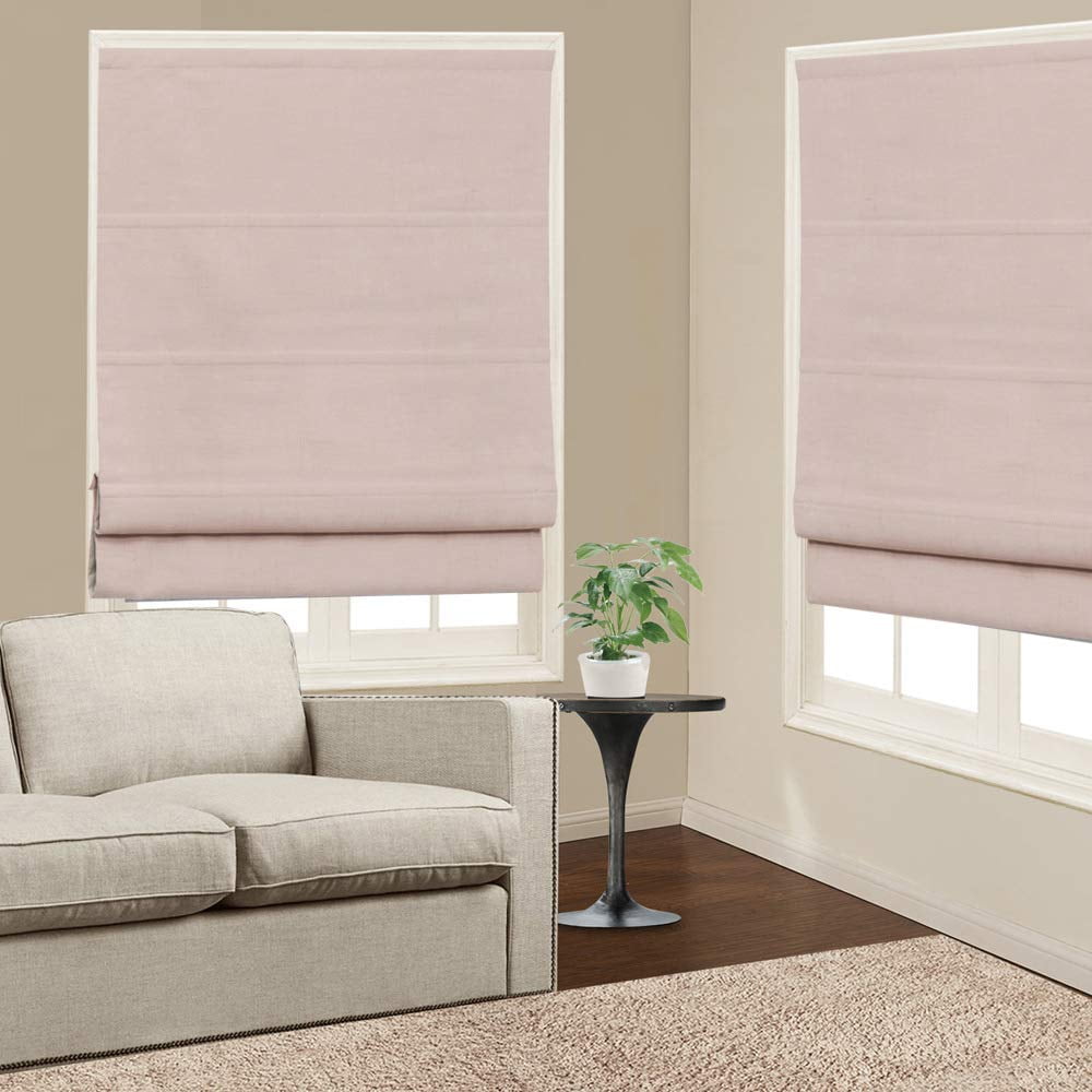Roman Shades Window Blinds, Macarone Pink Premium Blackout Window Roman ...