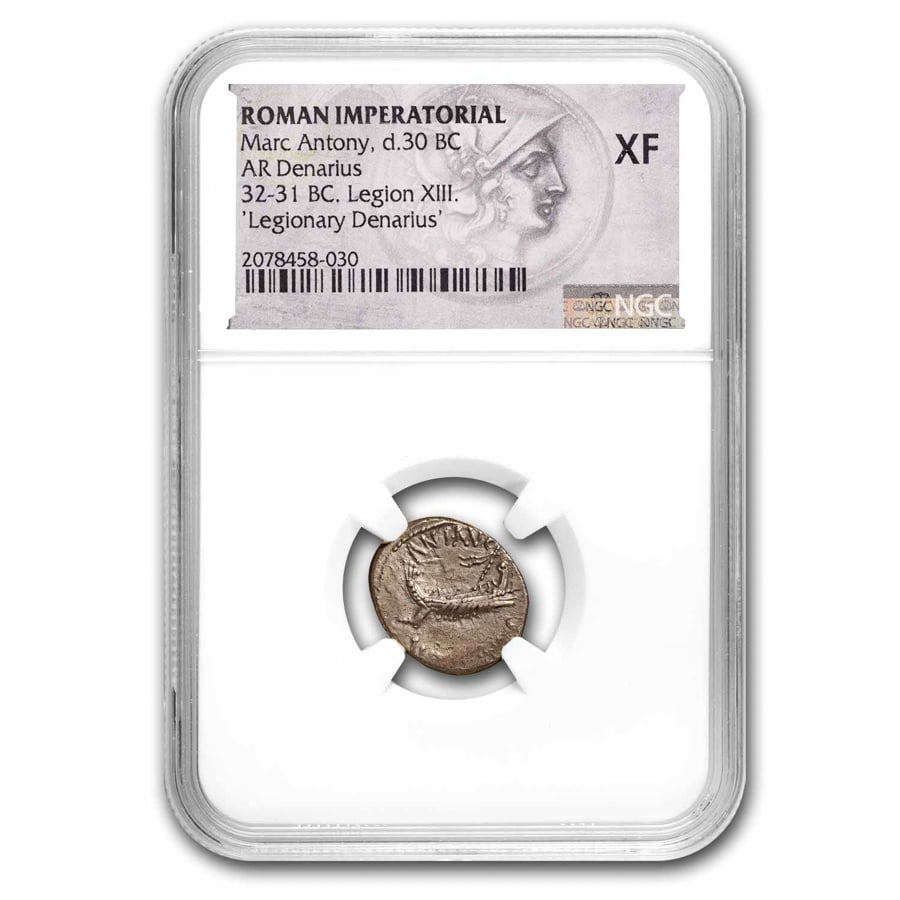 Roman Silver Denarius Marc Antony Legion XII (30 BC) XF NGC - Walmart.com