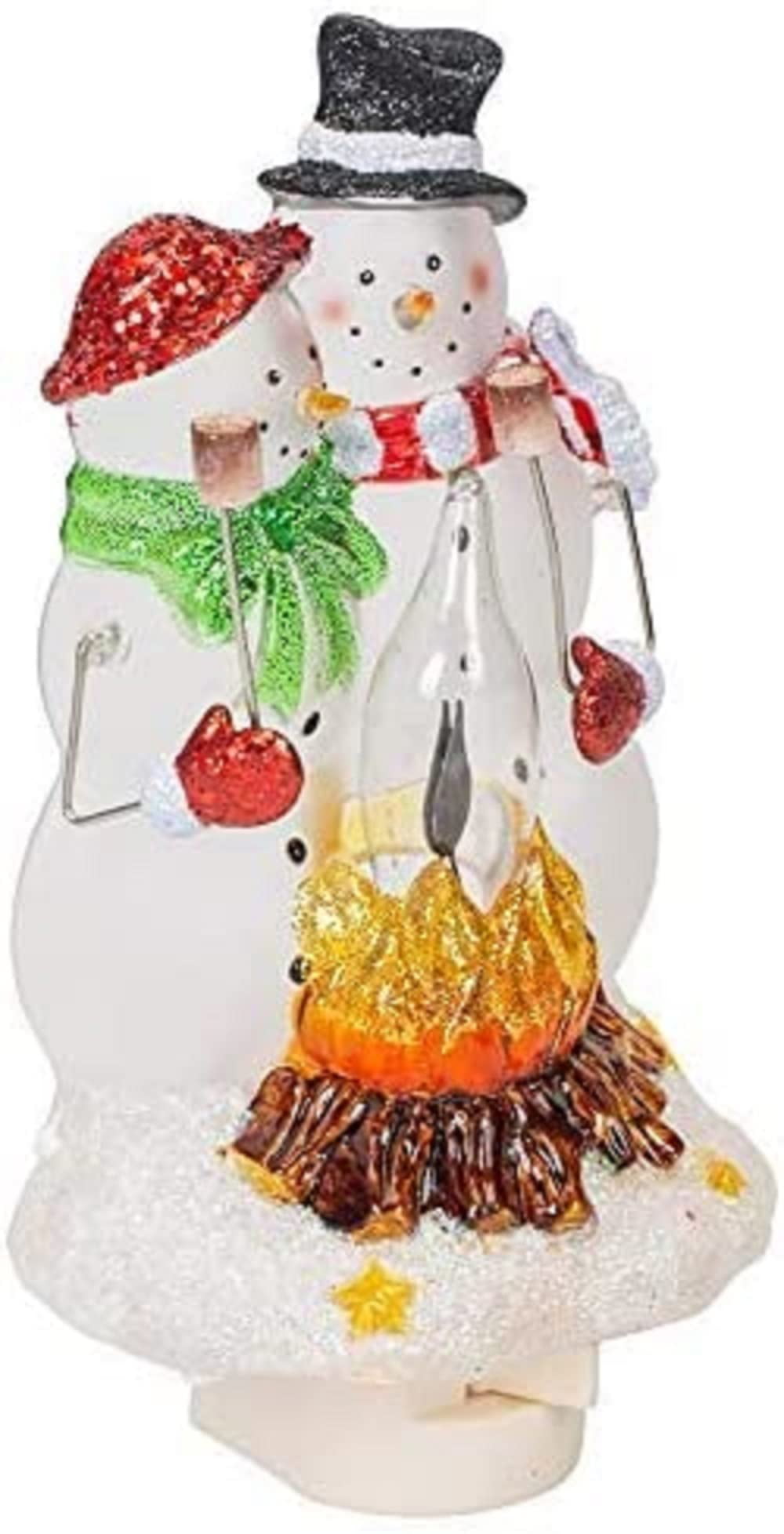 Roman Snowmen Couple By Campfire 8 Inch Acrylic Swivel Plug-in Bubble ...
