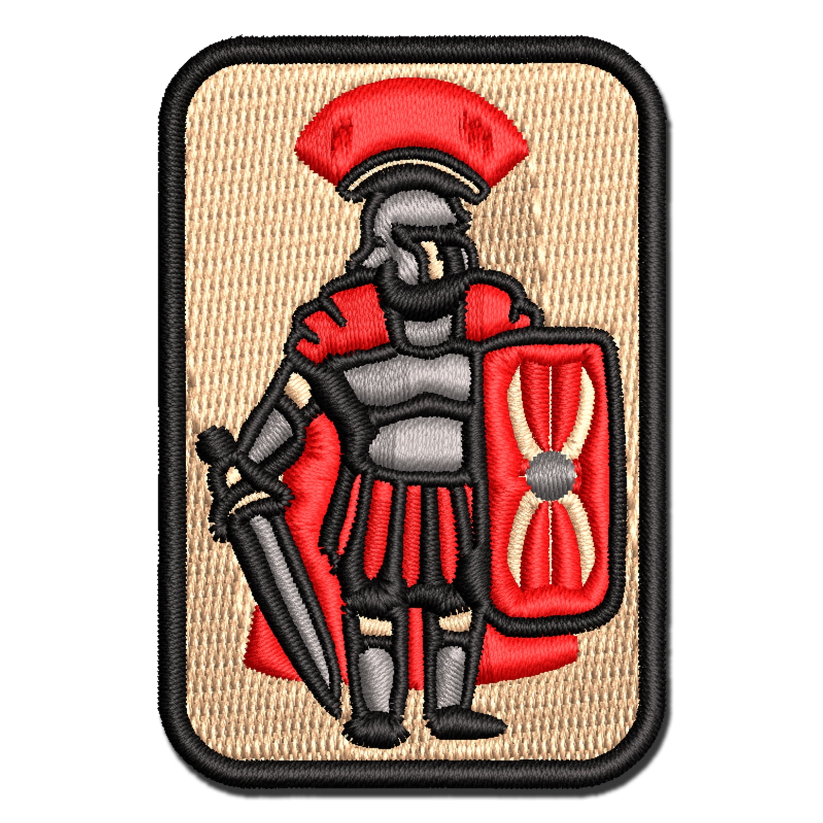 Roman Soldier Centurion Sword Shield Applique Multi-Color Embroidered ...