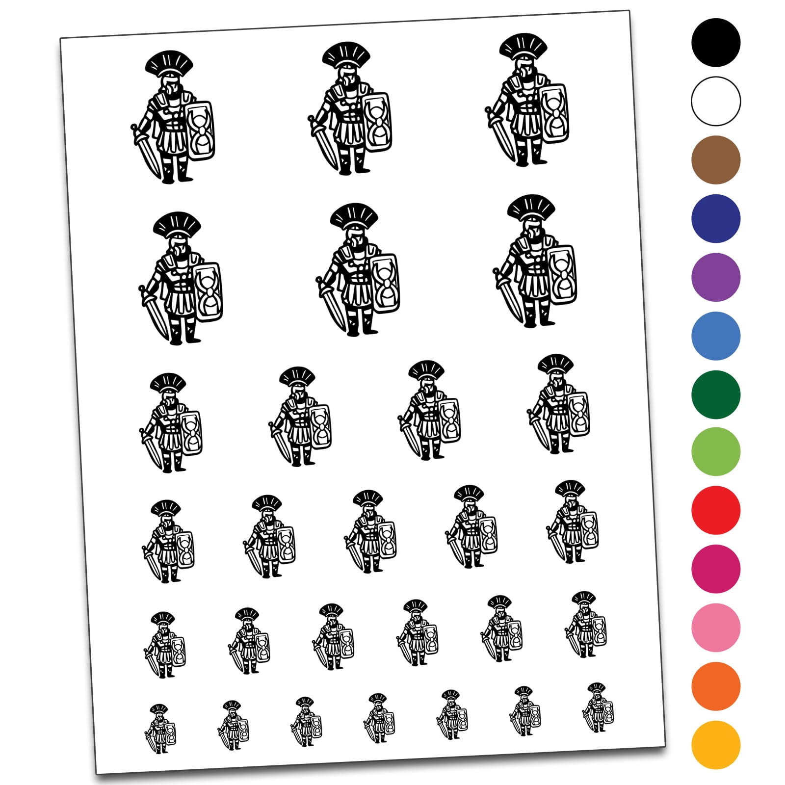 Roman Soldier Centurion Sword Shield Water Resistant Temporary Tattoo ...