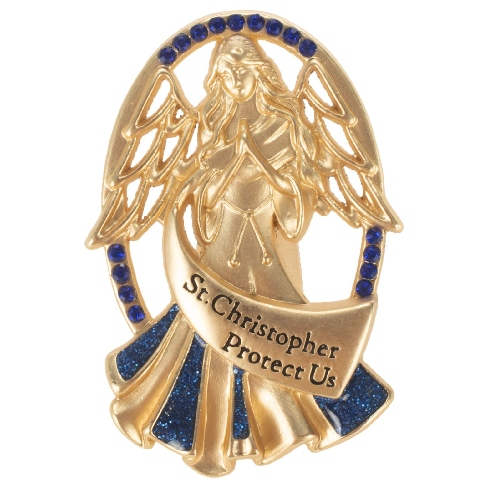 Roman St. Christopher Angel Light Blue - 2.5 Inches Height Visor Clip ...