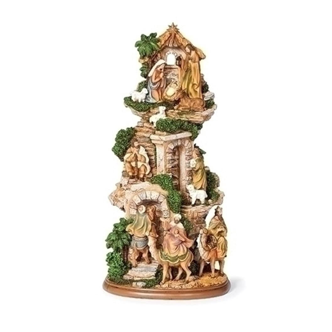 Roman Stable with Stairs Nativity Scene, 17-inch Height, Resin ...