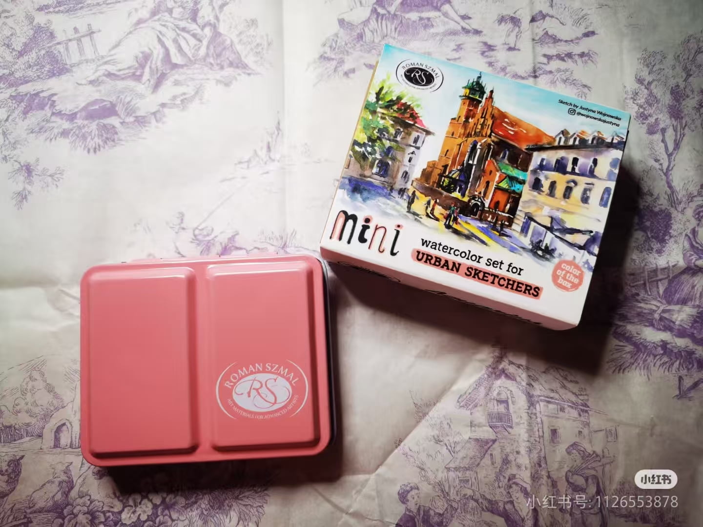 Roman Szmal Artists Mini Metal Pink Box 8 Half Pans Solid Watercolors ...