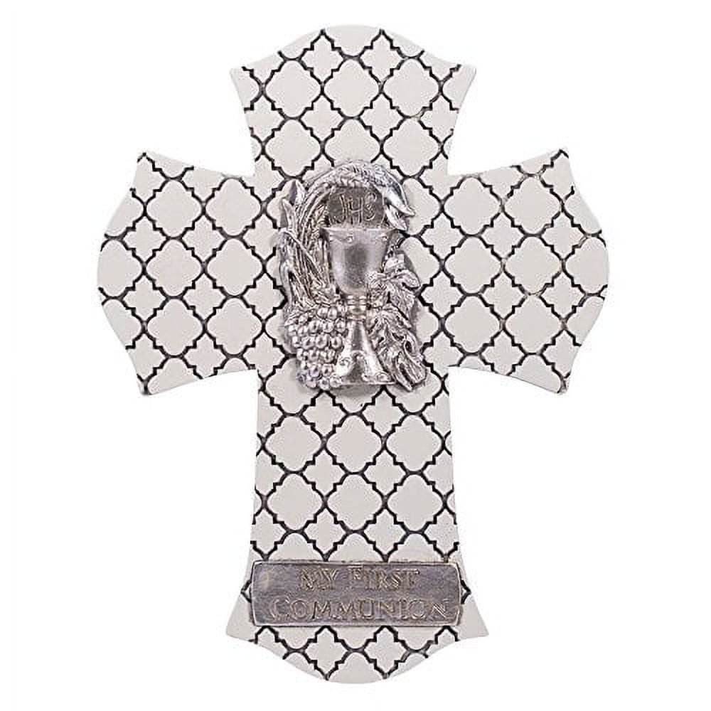 Roman White "Quilt-look" 1st Communion Wall Cross - Walmart.com