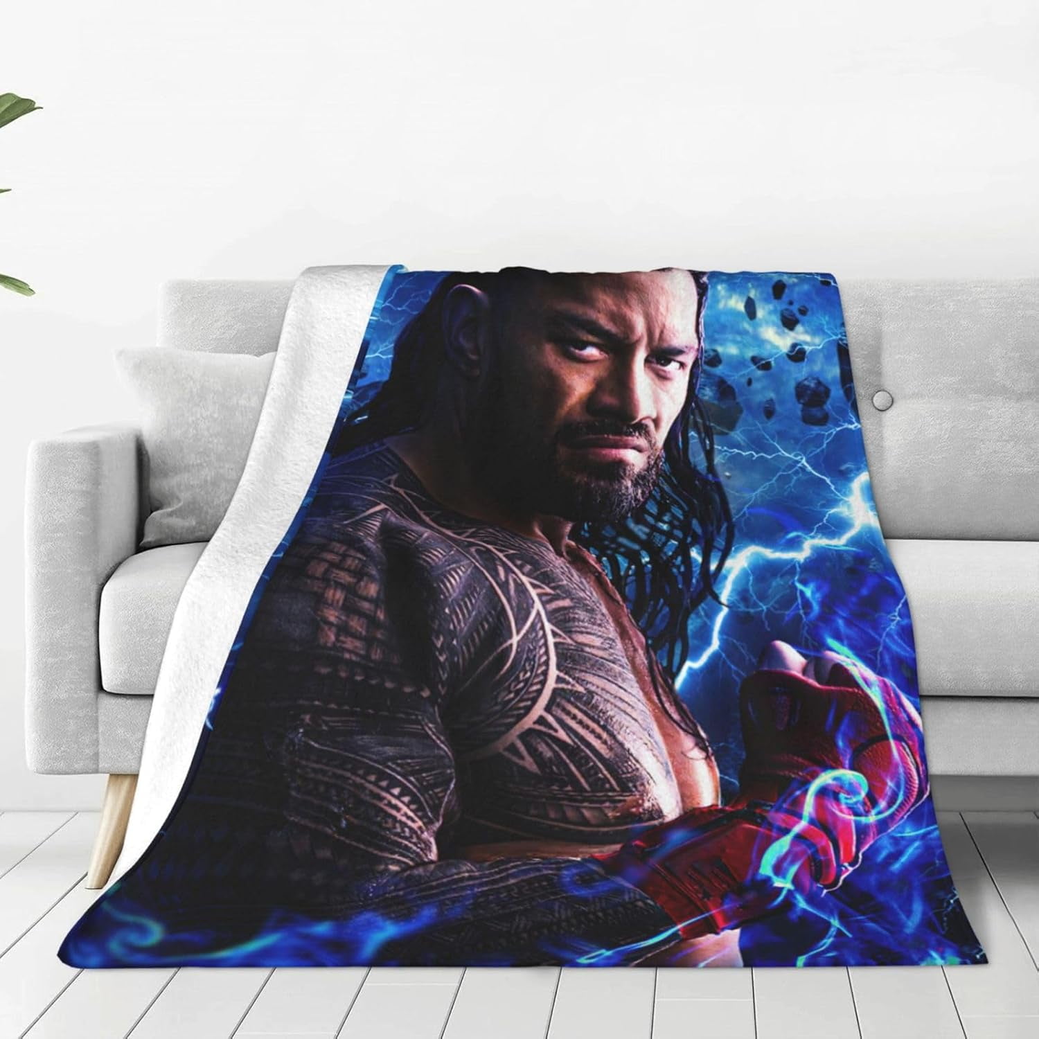 Roman Wrestler Reigns Throw Blanket Portable Air Conditioner Blanket ...