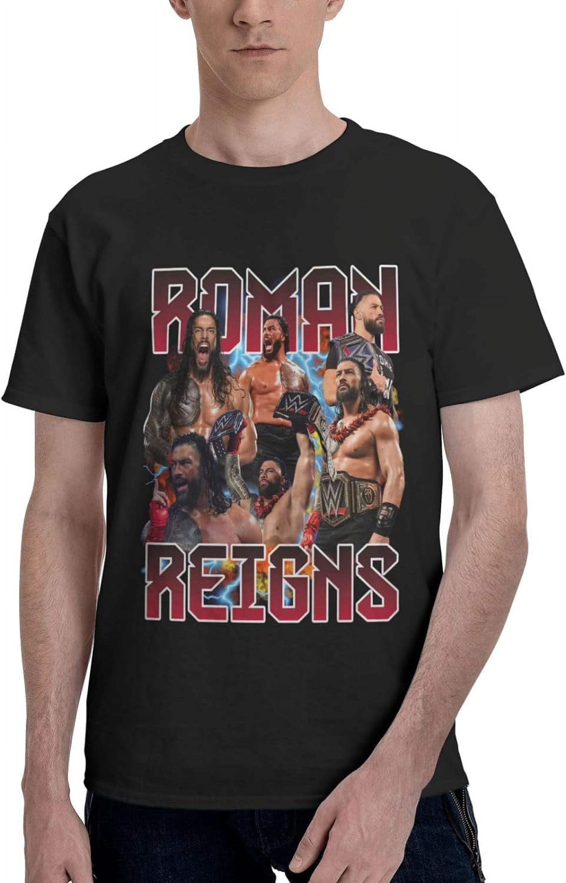 Roman and Reigns Men Womens Casual Fashion Cotton Crewneck Short Sleeve ...