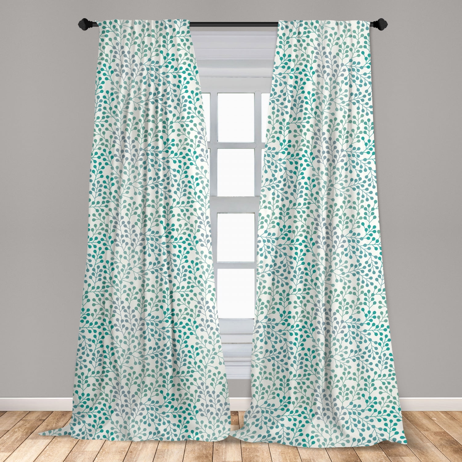 Romance Curtains 2 Panels Set, Branch in Old Fashioned Romantic ...