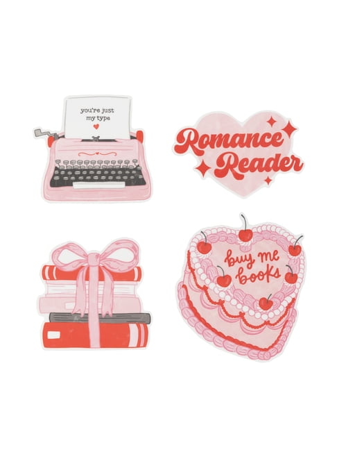 Romance Reader Stickers - Sticker Set of 4, (Hardcover) - Walmart.com