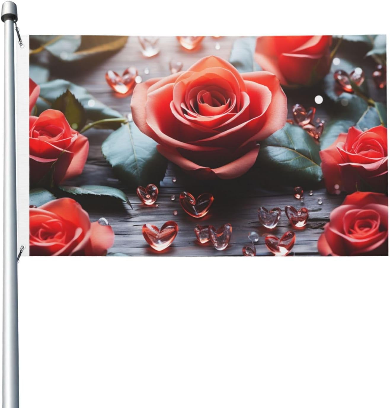 Romance Rose Flower Flag 3x5 ft Flags for Outside Funny Banner Garden ...