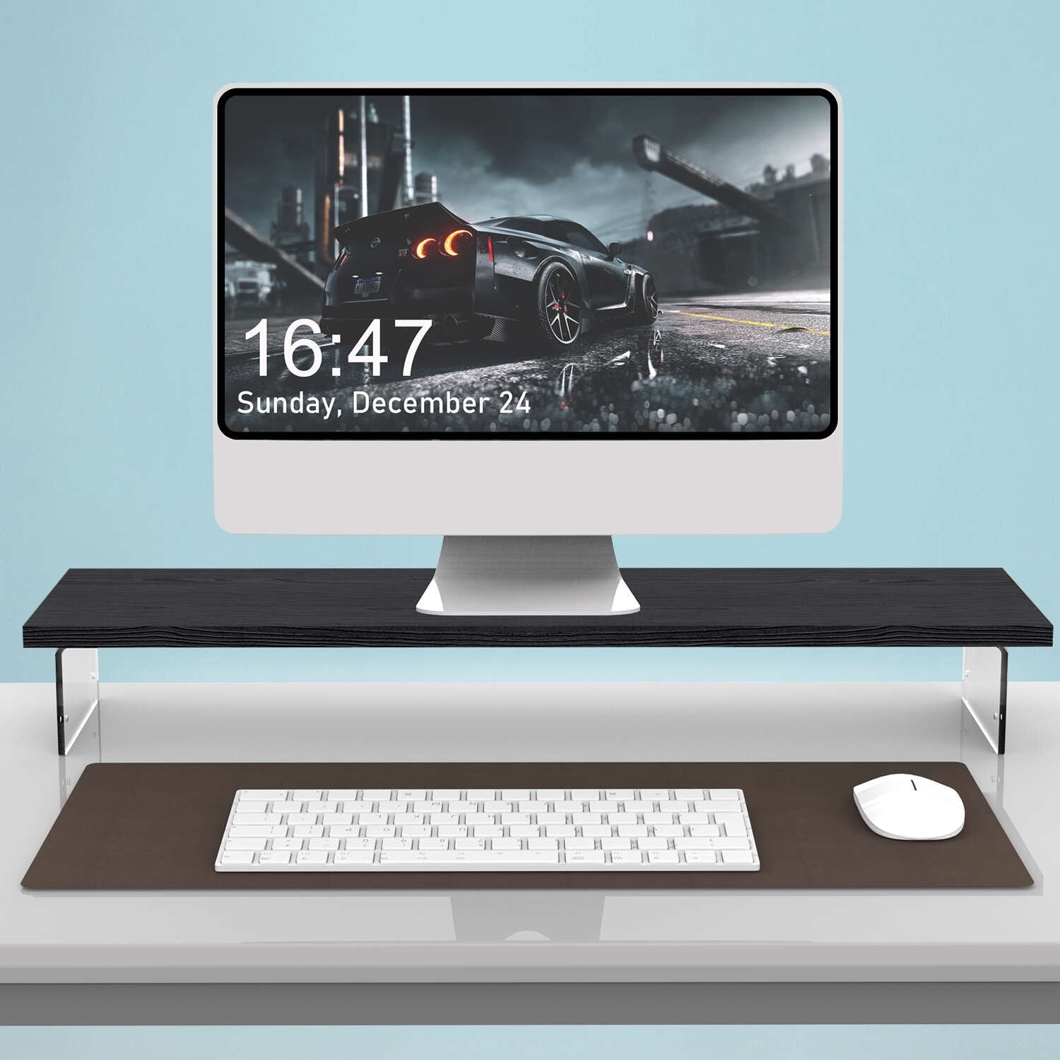 Romanda 24" Computer Monitor Stand for Desk, Adjustable Monitor Riser ...