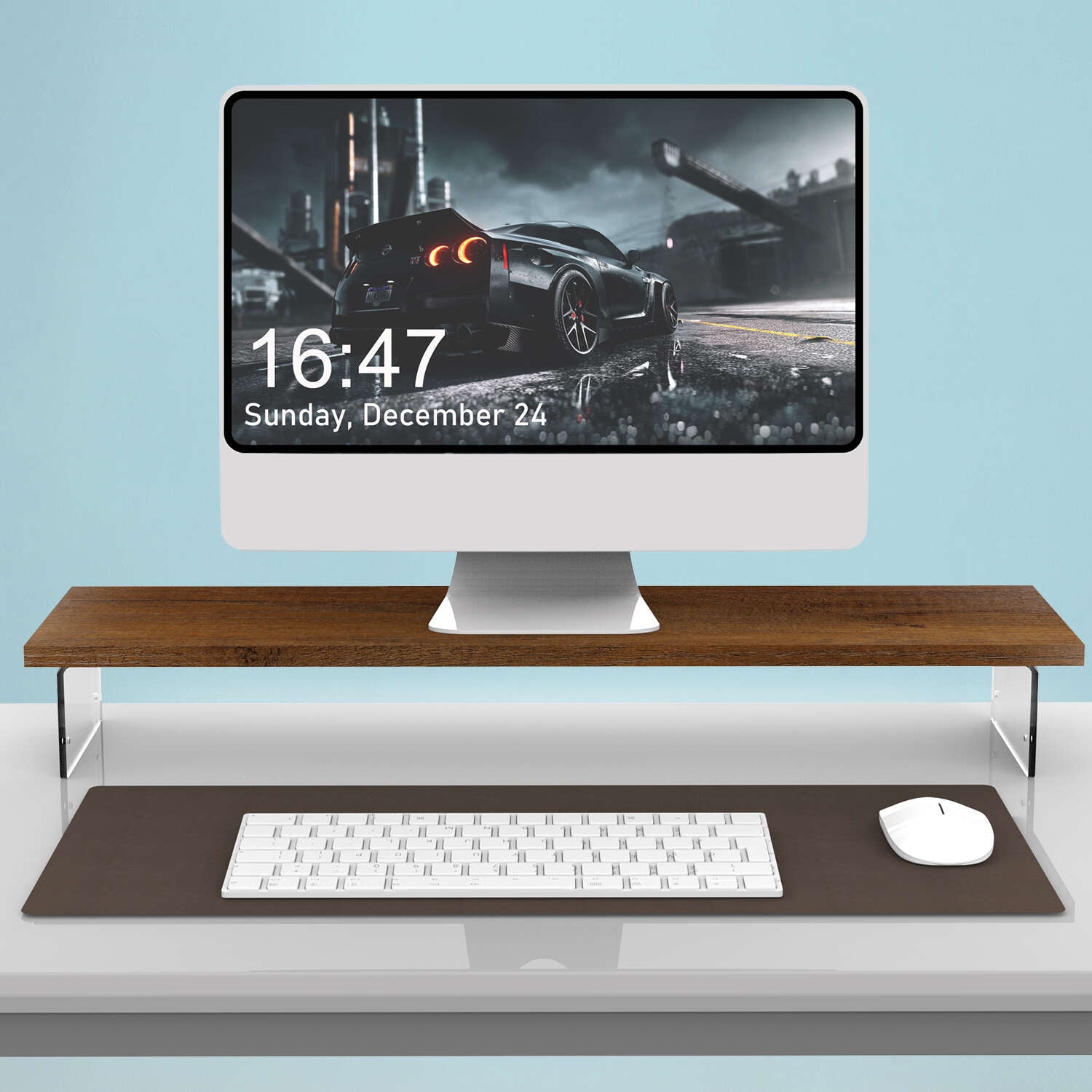 Romanda 24" Computer Monitor Stand for Desk, Adjustable Monitor Riser ...