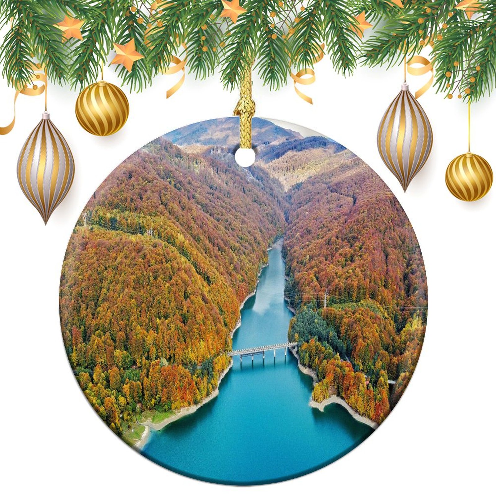 Romania Bridge Christmas Ornaments Travel World Landscape Poster City ...
