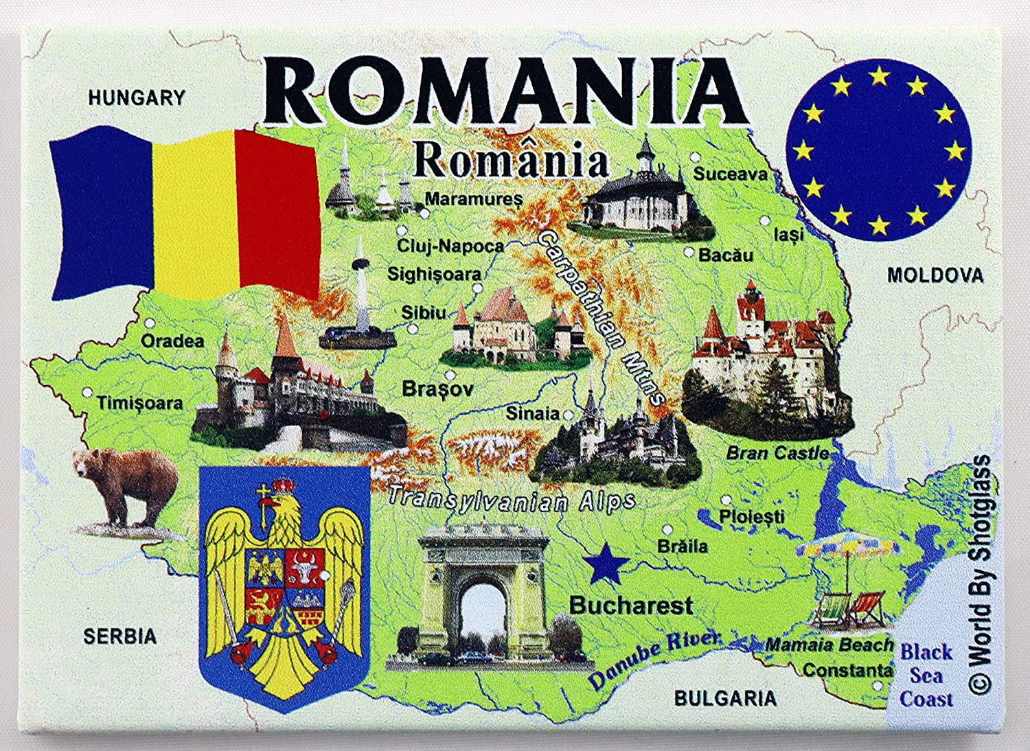 Romania EU Series Souvenir Fridge Magnet 2.5" X 3.5" - Walmart.com
