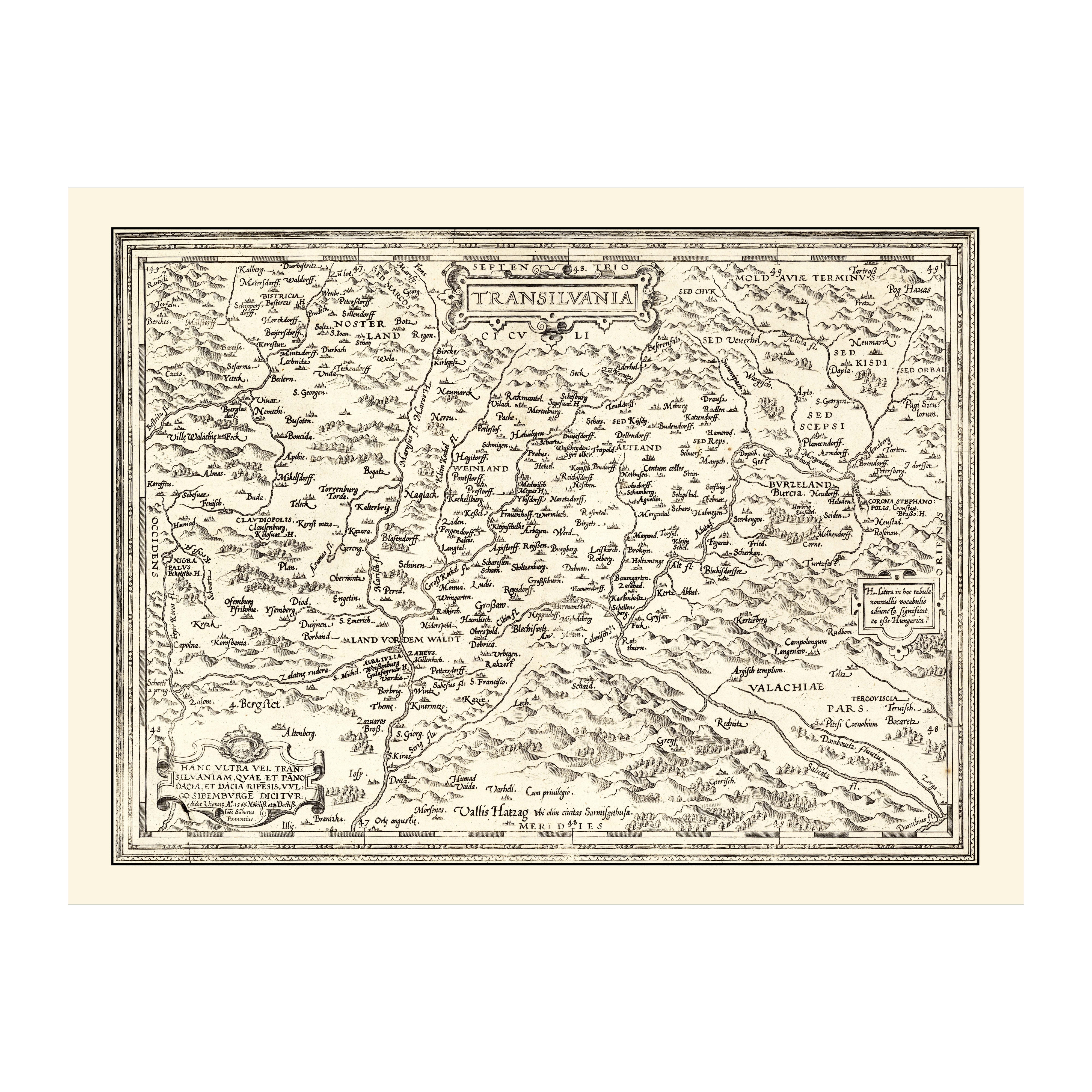 Romania Map, 1608 Vintage Map of Romania History Wall Decor Gift, Old ...