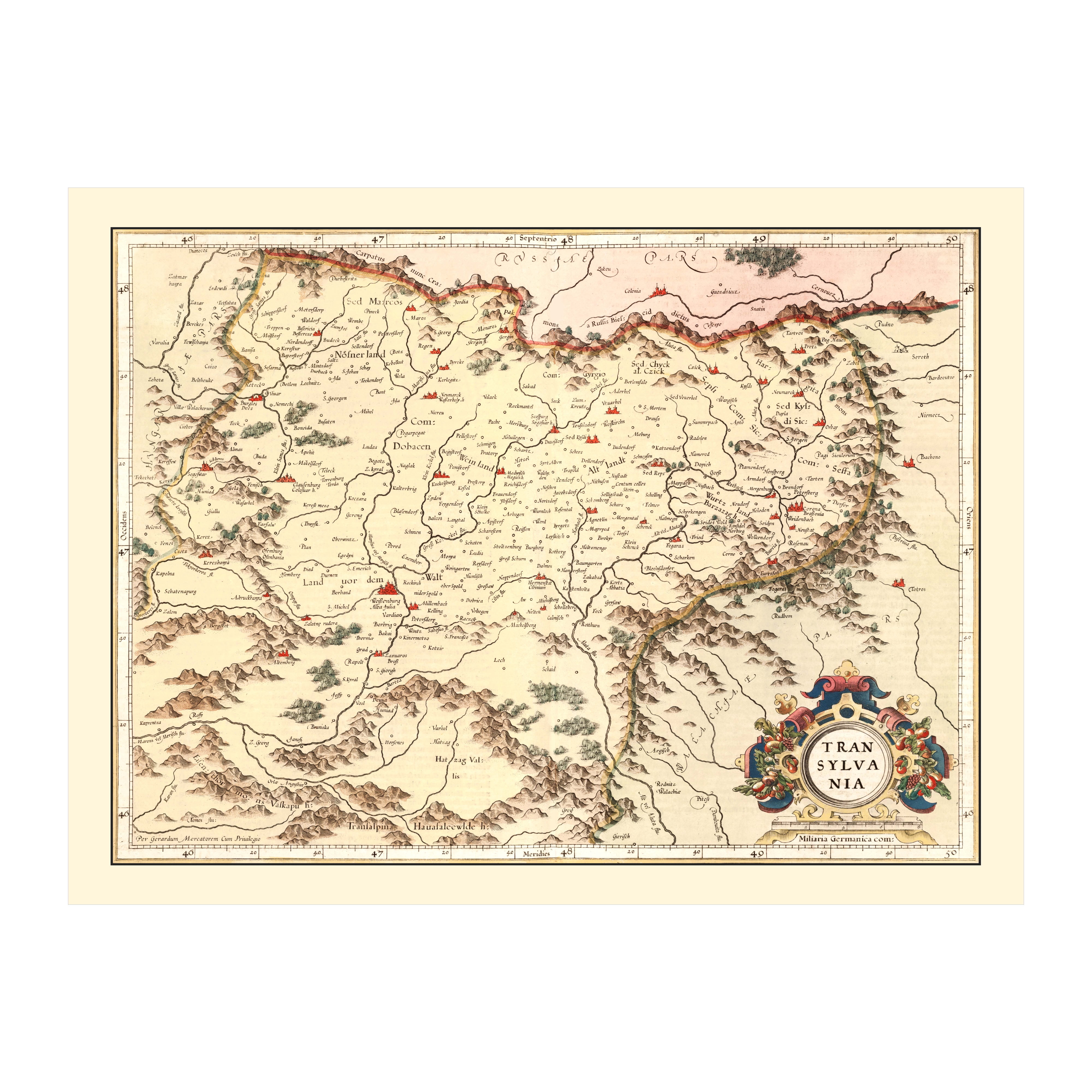 Romania Map, 1623 Vintage Map of Romania History Wall Decor Gift, Old ...