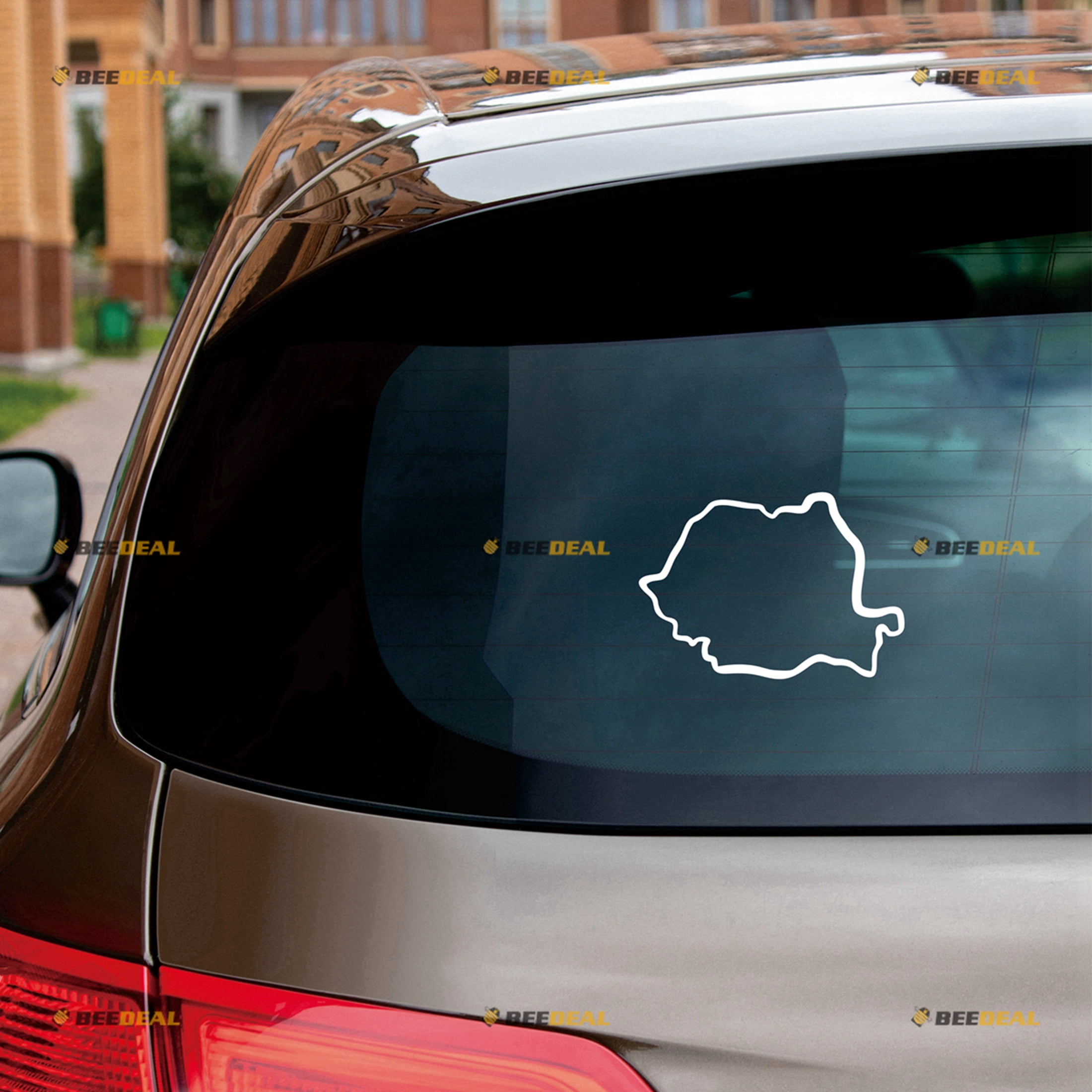 Romania Map Sticker Decal Vinyl Romanian Outline Silhouette - 2 Pack ...