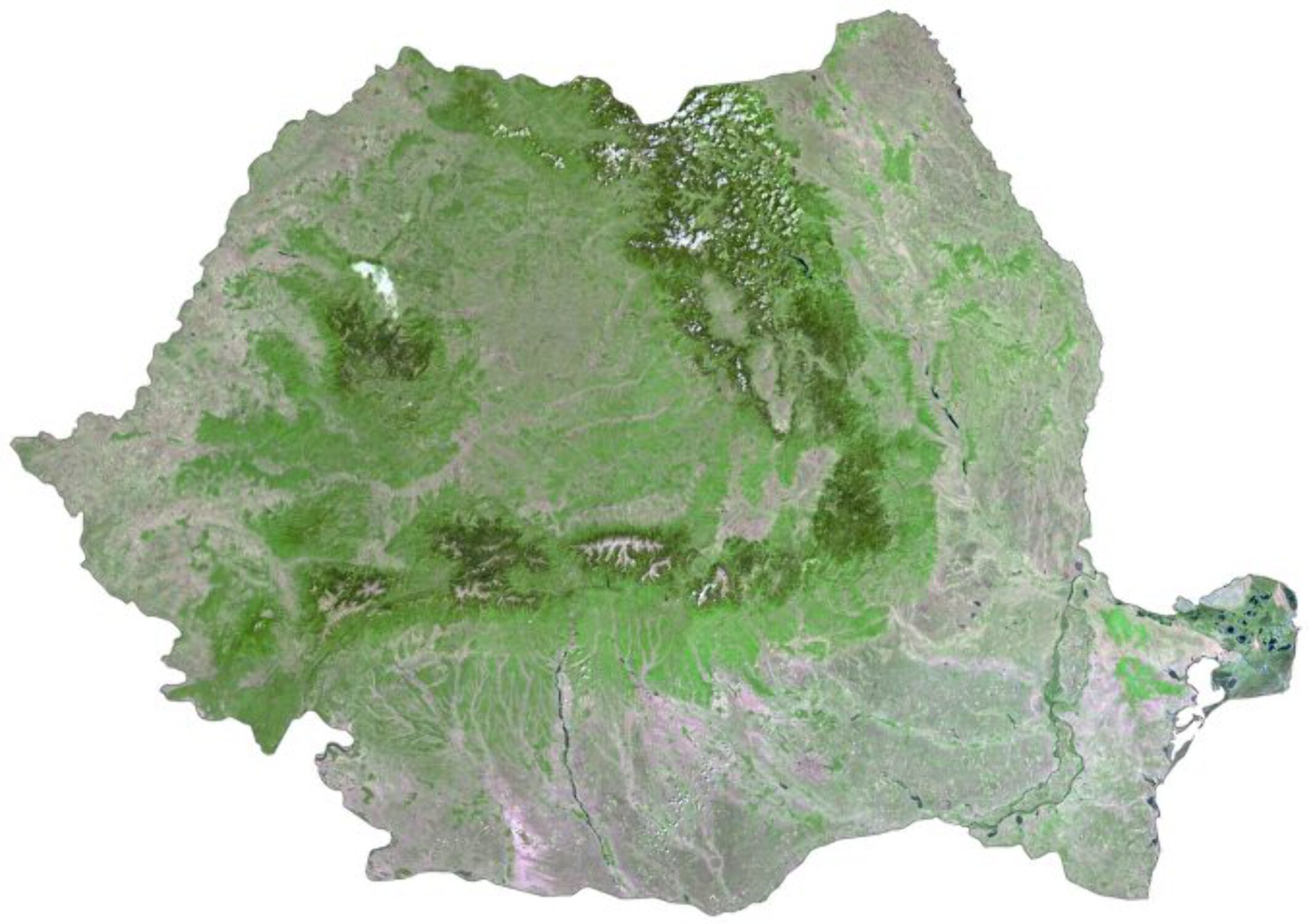 Romania Satellite Map GLOSSY POSTER PICTURE PHOTO PRINT BANNER ...