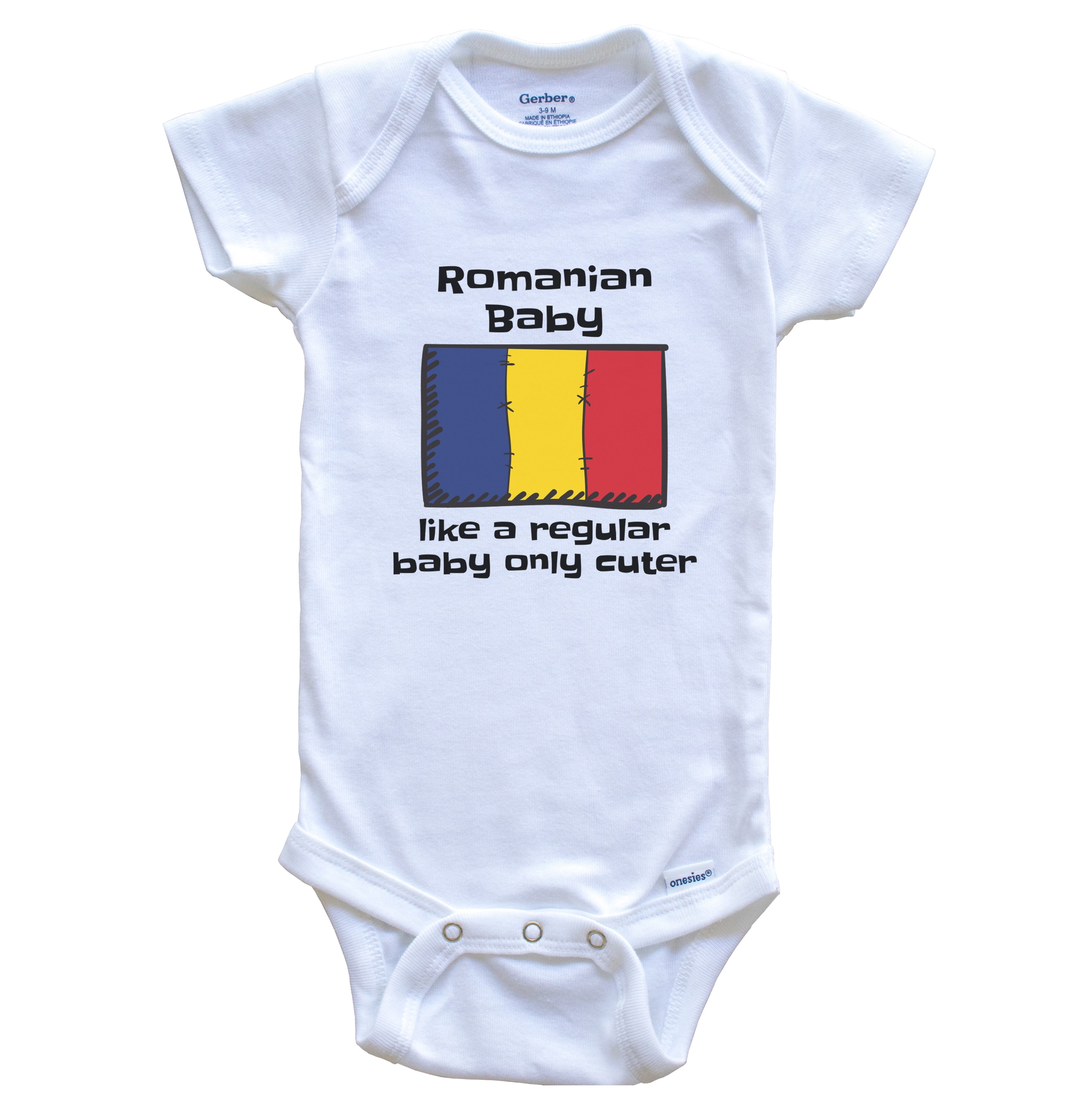 Romanian Baby Like a Regular Baby Only Cuter Funny Romania Flag Baby ...