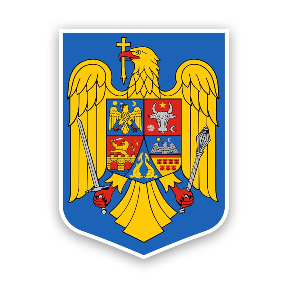 Romanian Coat of Arms Sticker Decal - Self Adhesive Vinyl ...
