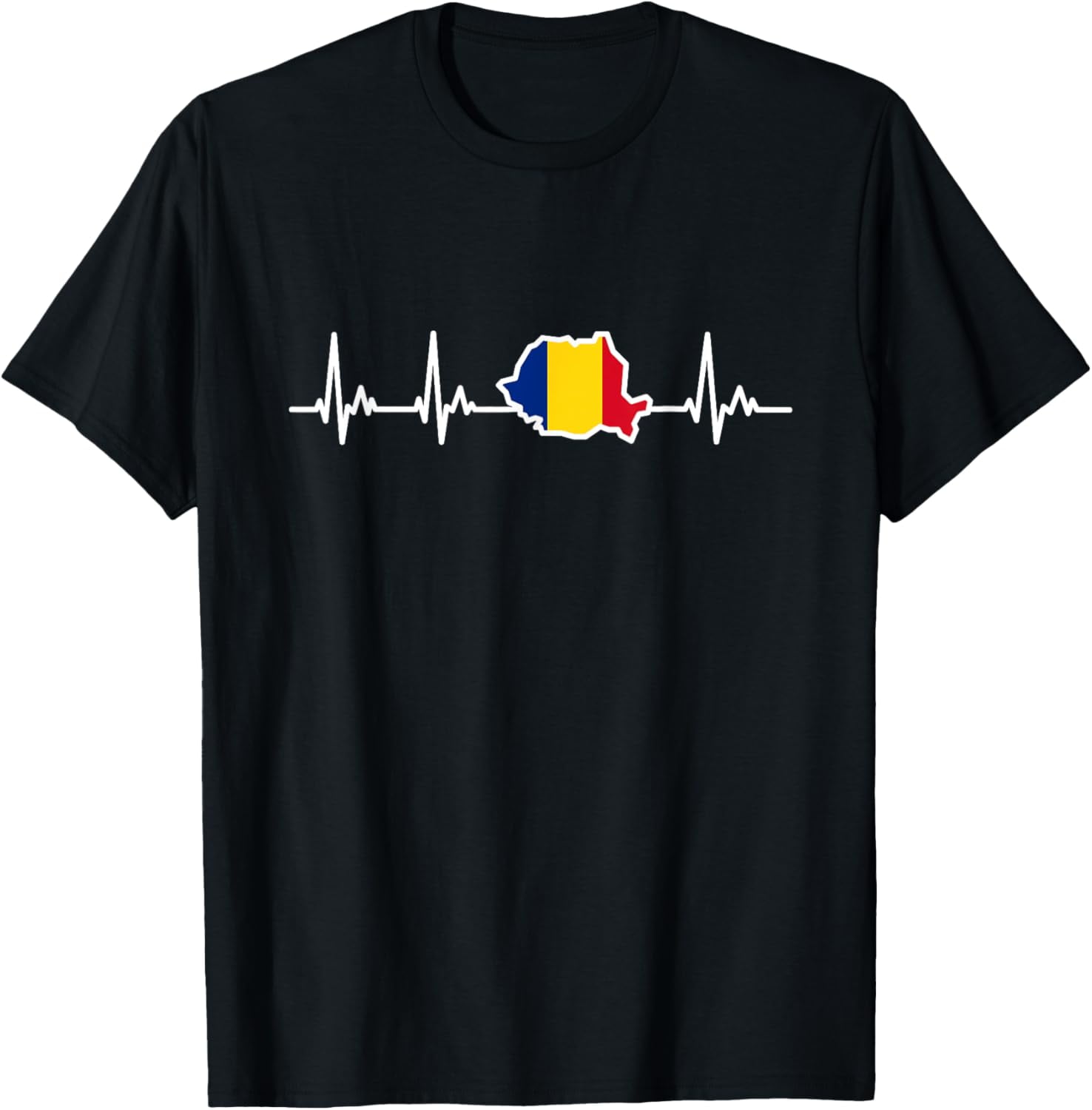 Romanian Flag Romania Heart Line România T-Shirt - Walmart.com