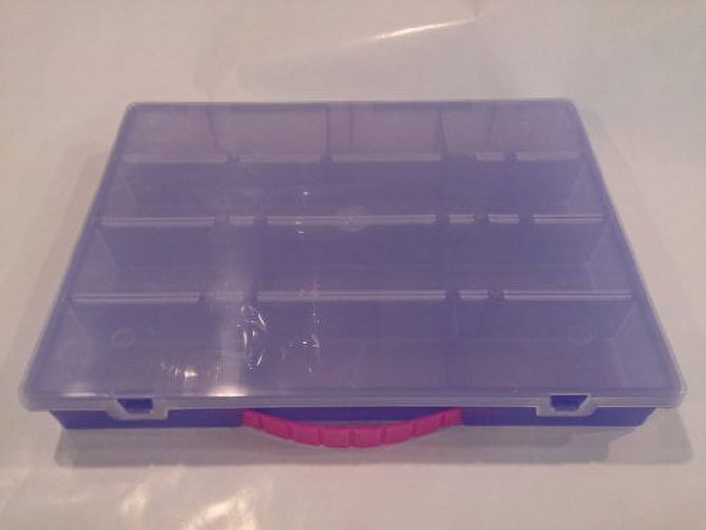 Romanoff Organizer Box, Large Purple, 11 Compartments, Sturdy Case with ...