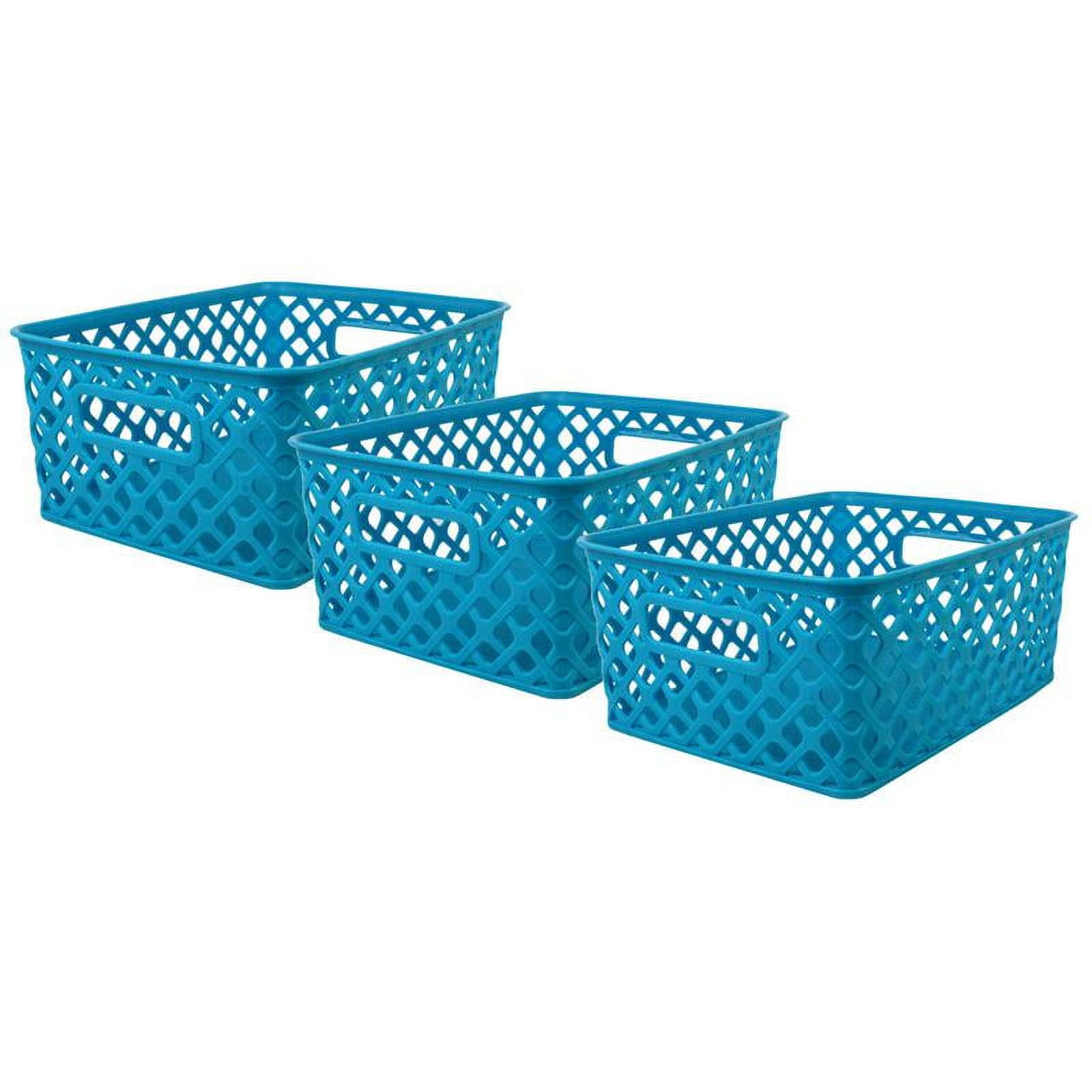 Woven Basket, Small, Turquoise, Pack of 3 - Walmart.com