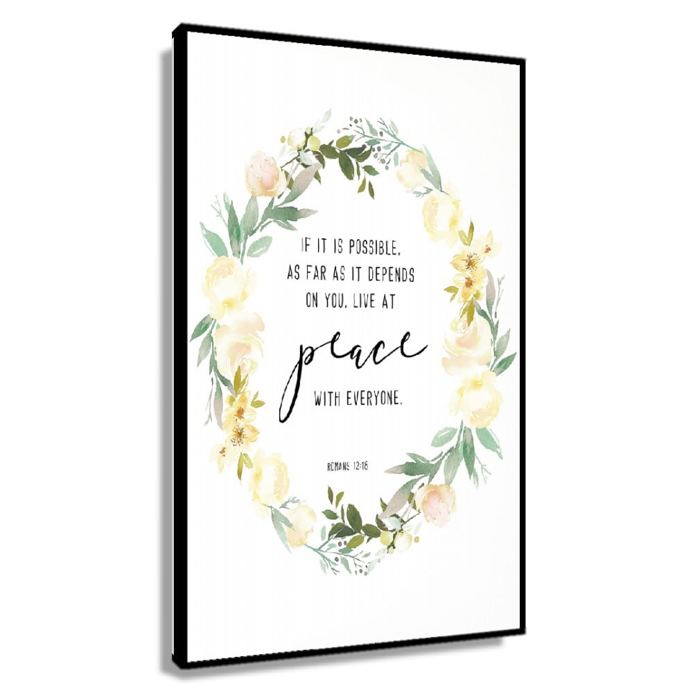 Romans 12 18, Bible Verse Wall Art, Floral Christian Printable Wall Art ...