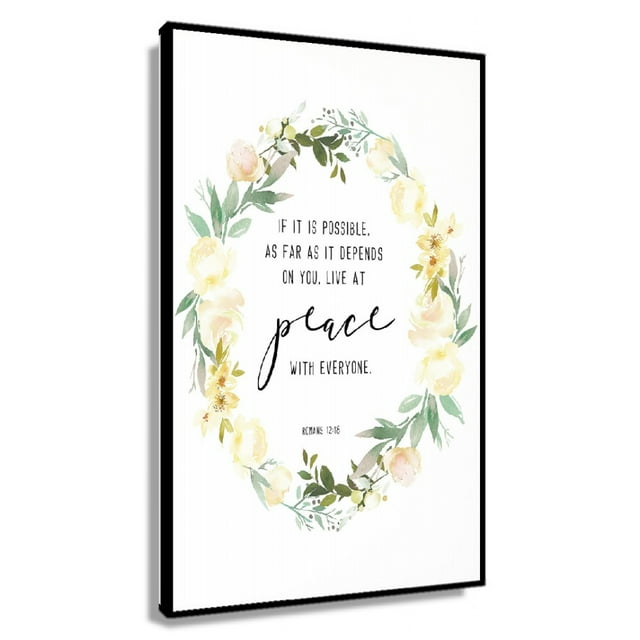 Romans 12 18, Bible Verse Wall Art, Floral Christian Printable Wall Art ...