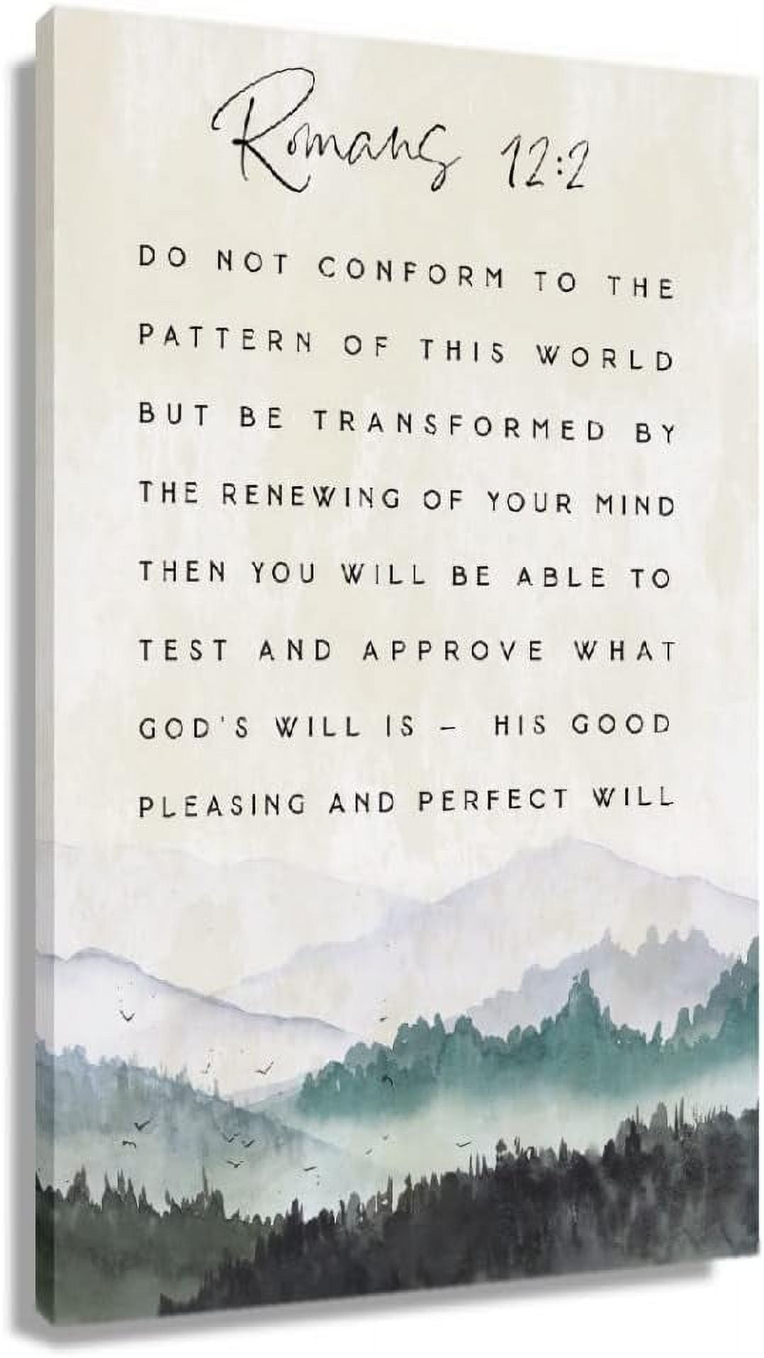 Romans 12 2 Bible Verse Wall Art Scripture Poster Vintage Christian ...