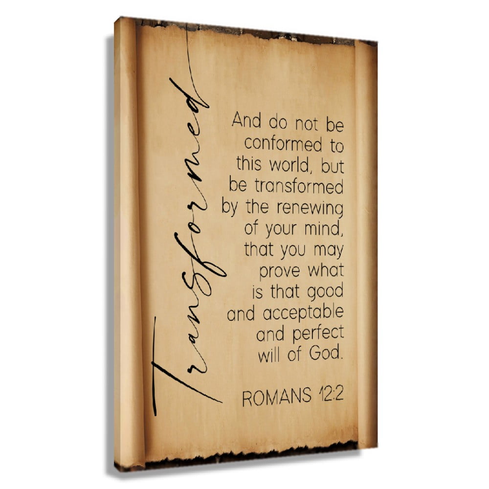 Romans 12 2 Bible Verse Wall Art Vintage Scripture Posters Poster ...