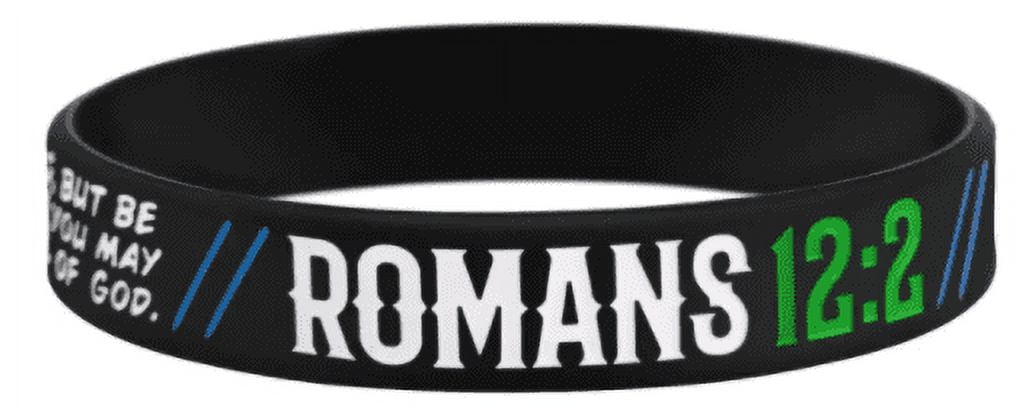 Romans 12:2 Bracelet Silicone Rubber Wristband Christian Religious ...