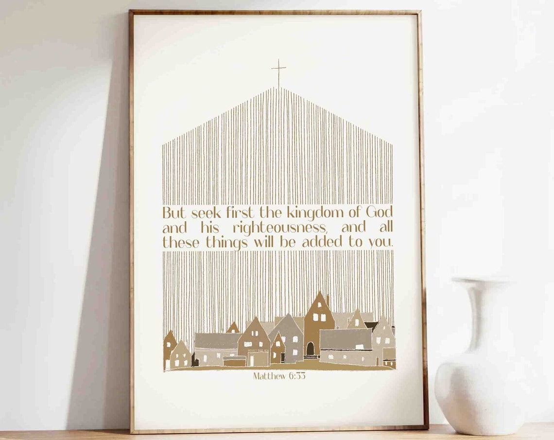 Seek First The Kingdom Of God, Matthew 6:33 Bible Art, Minimalist ...