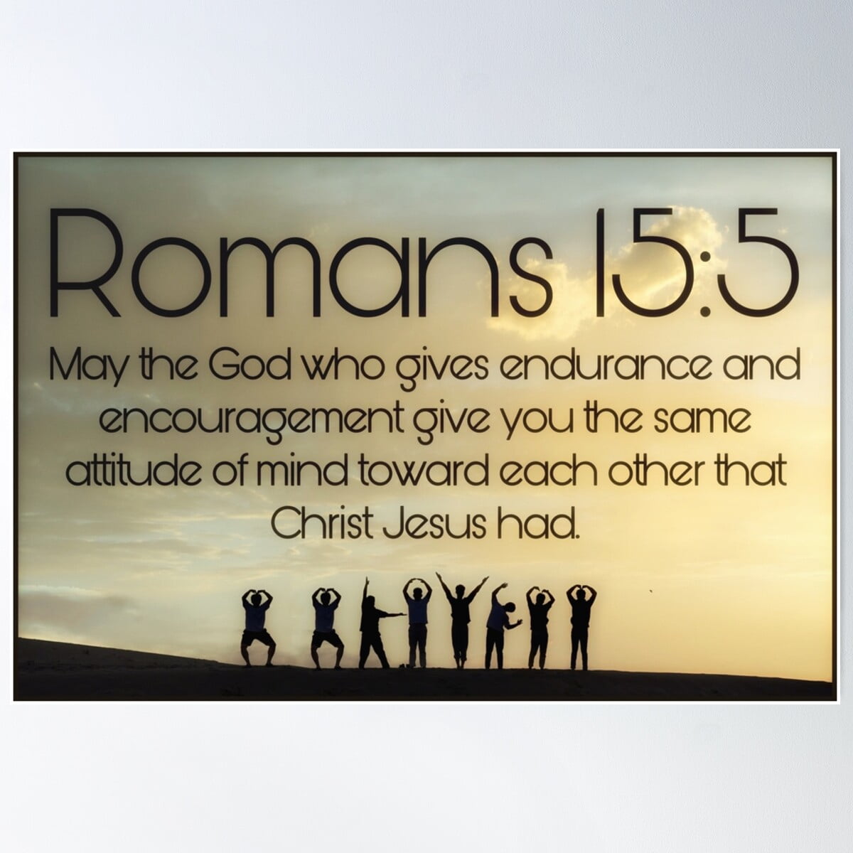 Romans 15:5 Poster Wall Art, Modern Wall Decor For Living Room Bedroom ...