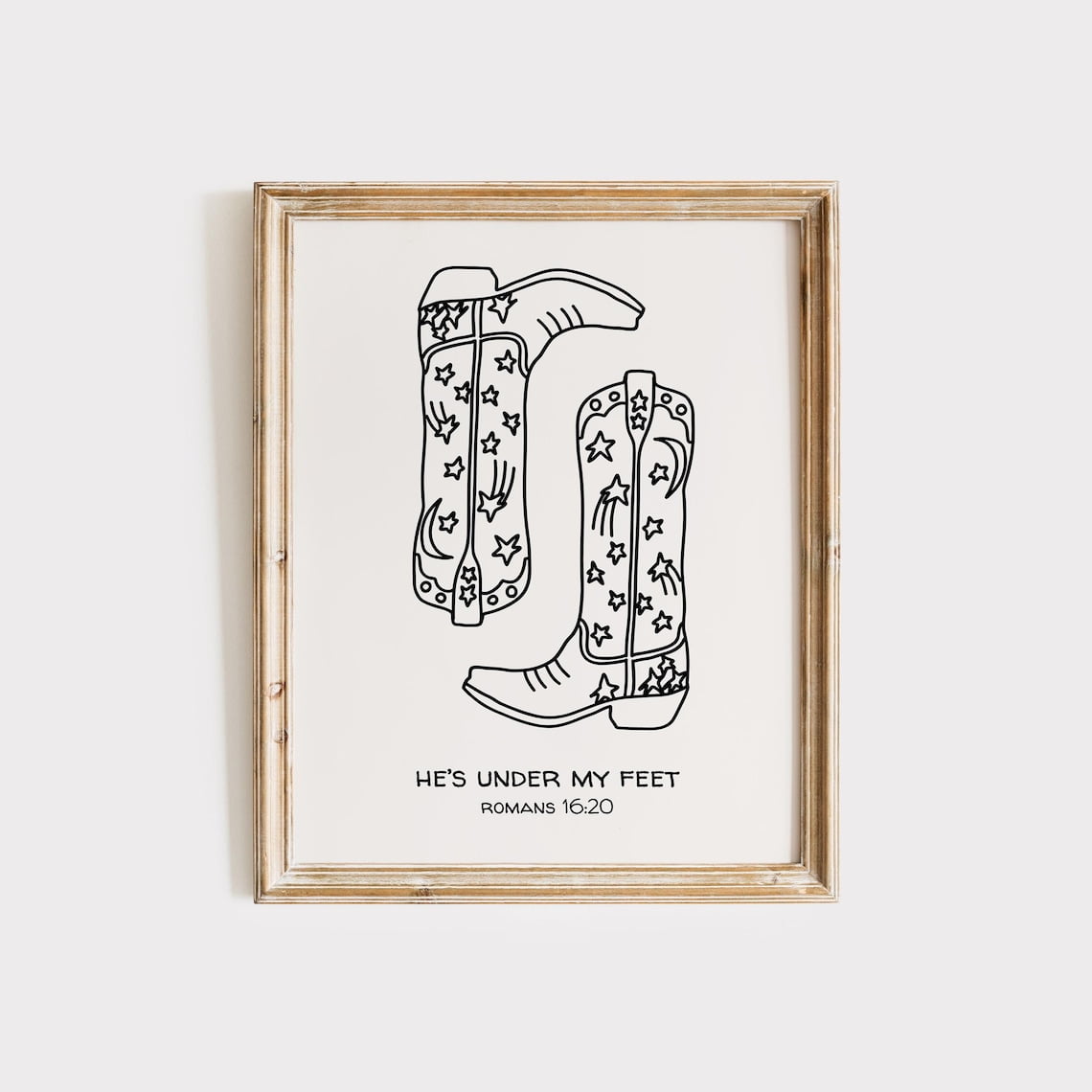 Romans 16:20 Western Print, Christian Wall Art, Coastal Cowgirl Bible ...