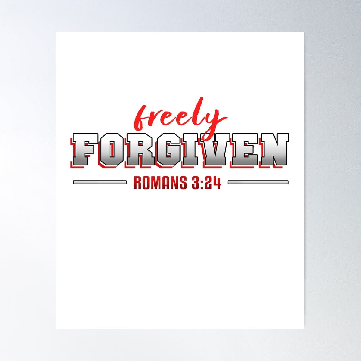 Romans 3:24 Christian Bible Verse Poster Wall Art, Modern Wall Decor ...