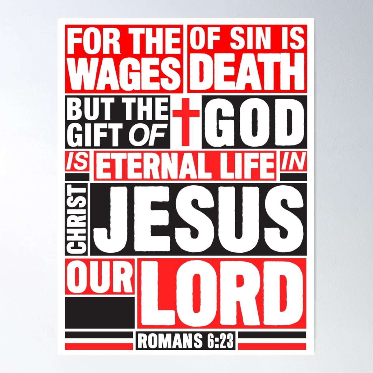 Romans 6:23 Eternal Life Poster Wall Art, Modern Wall Decor For Living ...