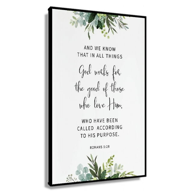 Romans 8 28 God Works for The Good Bible Verse Wall Art, Printable Wall ...