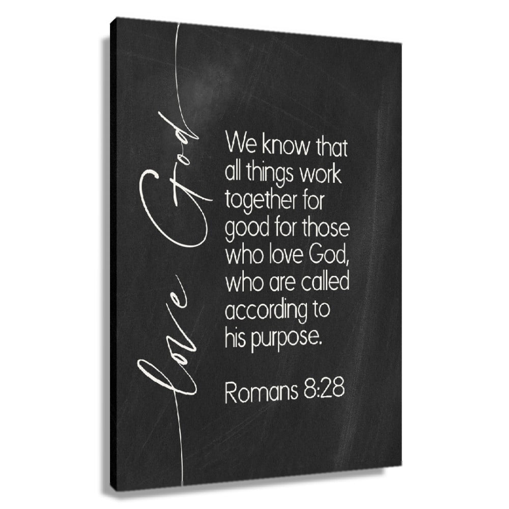 Romans 8 28 Wall Art Bible Verse Poster Nature Vertical Pictures ...