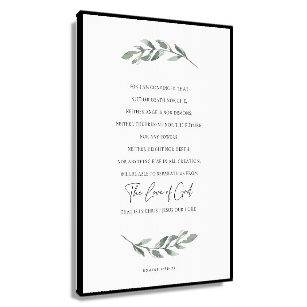 Romans 8 38-39 Bible Verse Print Botanical Watercolor Scripture Wall ...