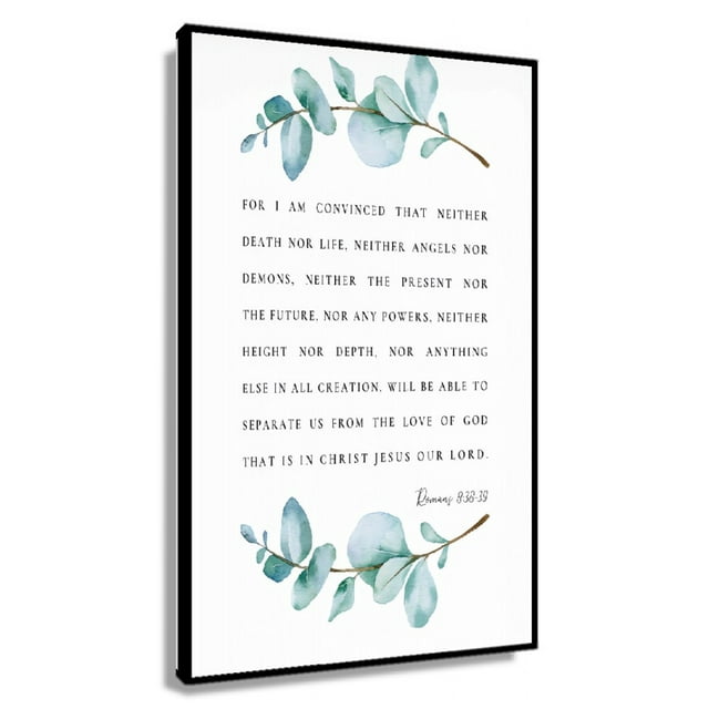 Romans 8 38-39 Bible Verse Wall Art Botanical Scripture Sign Printable ...