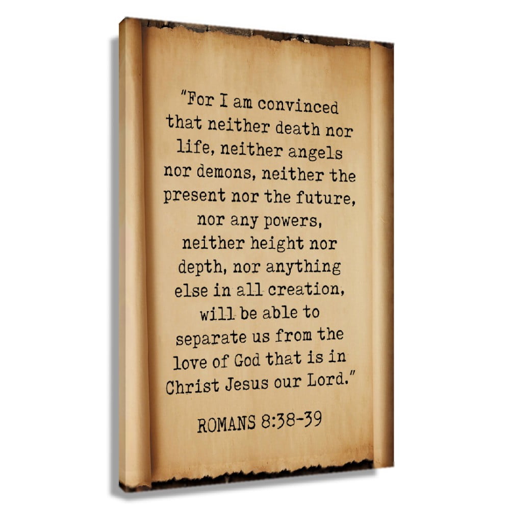 Romans 8 38 39 Bible Verse Wall Art Vintage Scripture Posters Poster ...