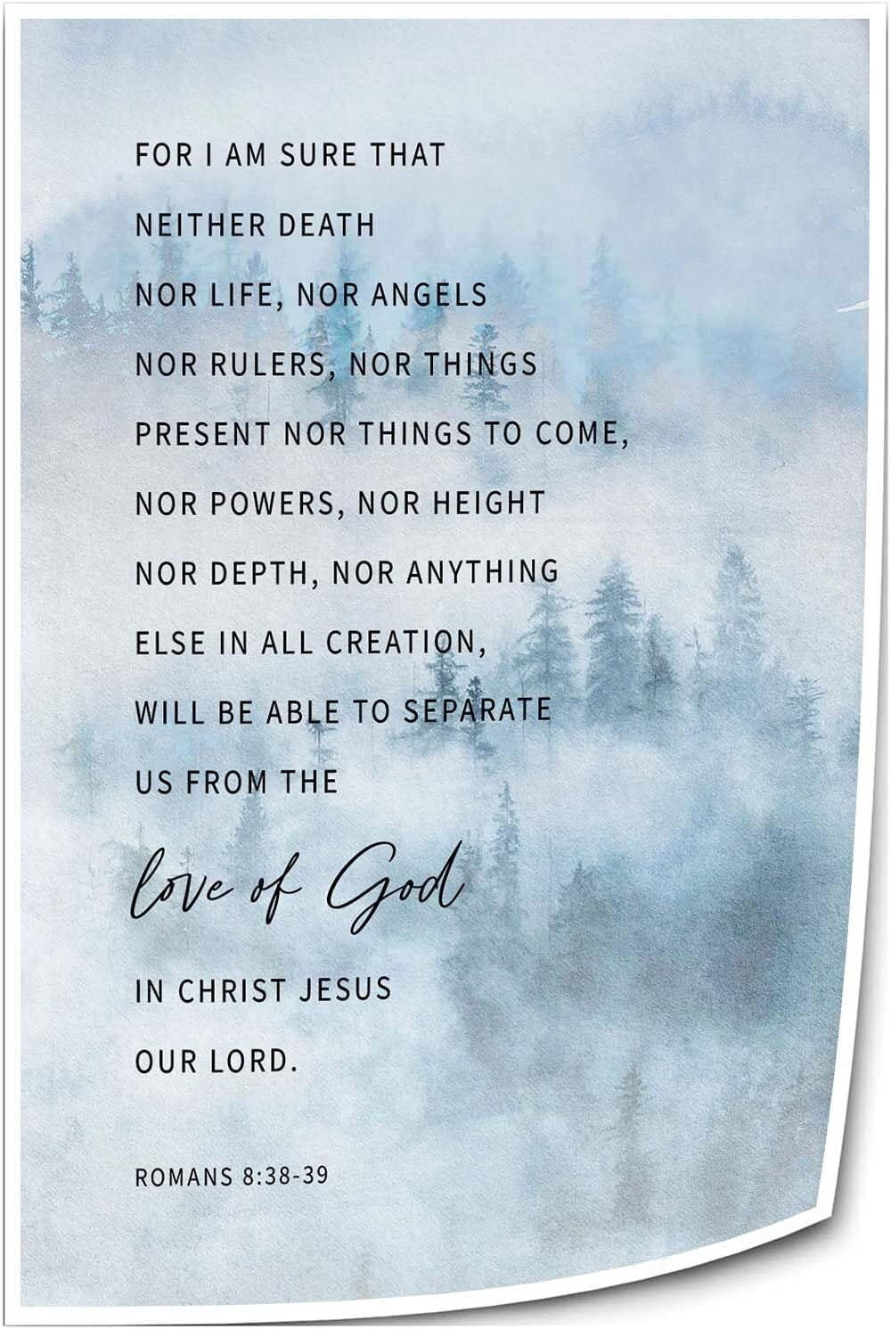 Romans 8 38-39 Love of God Religious Poster Christian Scripture Wall ...
