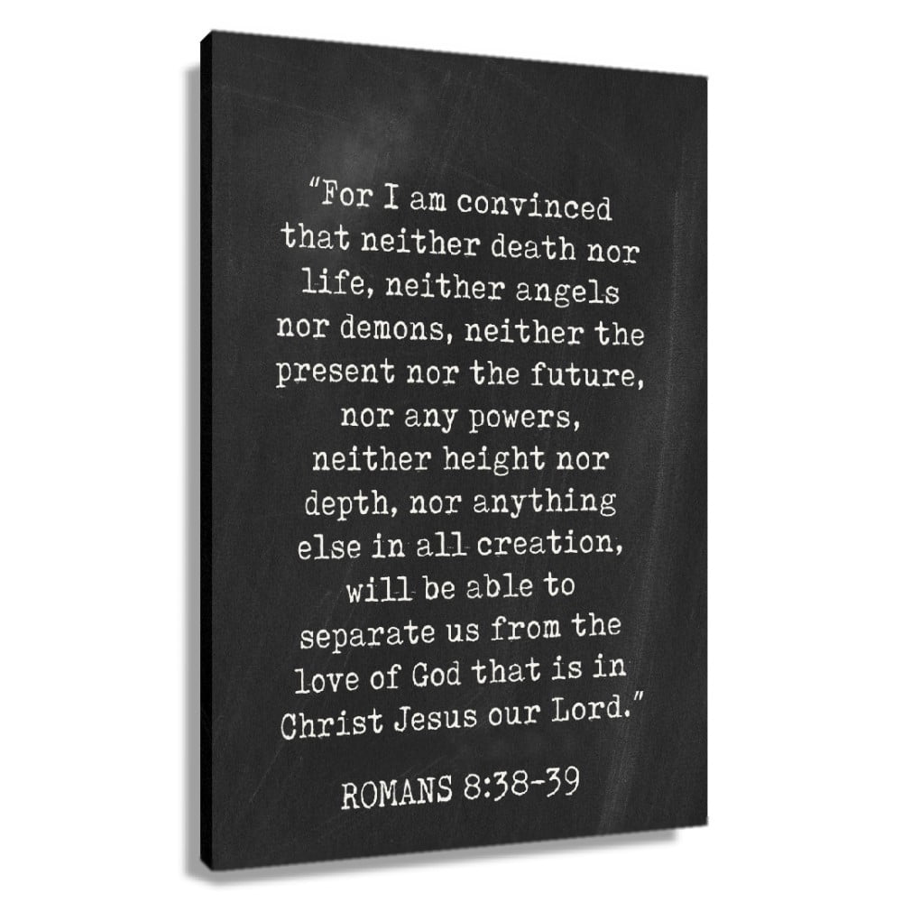 Romans 8 38-39 Wall Art Bible Verse Poster for Bedroom Canvas Prints ...