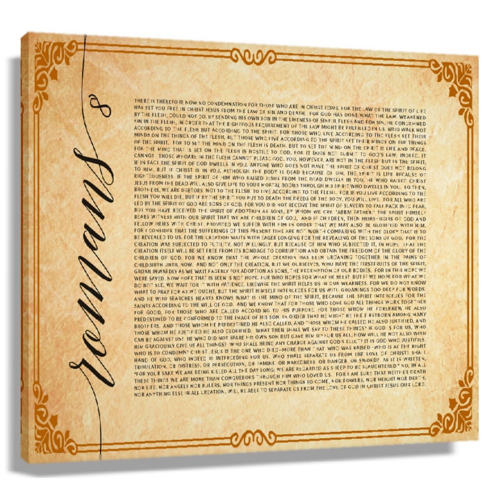 Romans 8 Bible Verse Wall Decor Vintage Poster Art Canvas Painting ...