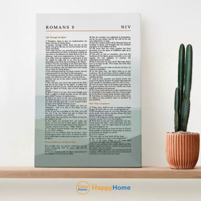 Romans 8 Niv Bible Verse Wall Art Scripture Prints Christian Home Art ...