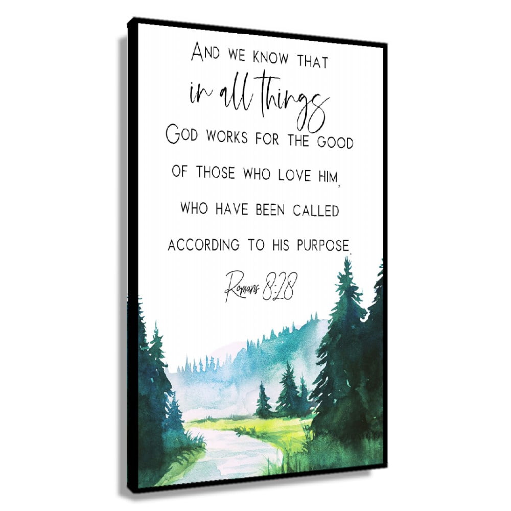 Romans 828 Bible Verse Wall Decor Christian Wall Art Nature Landscape ...