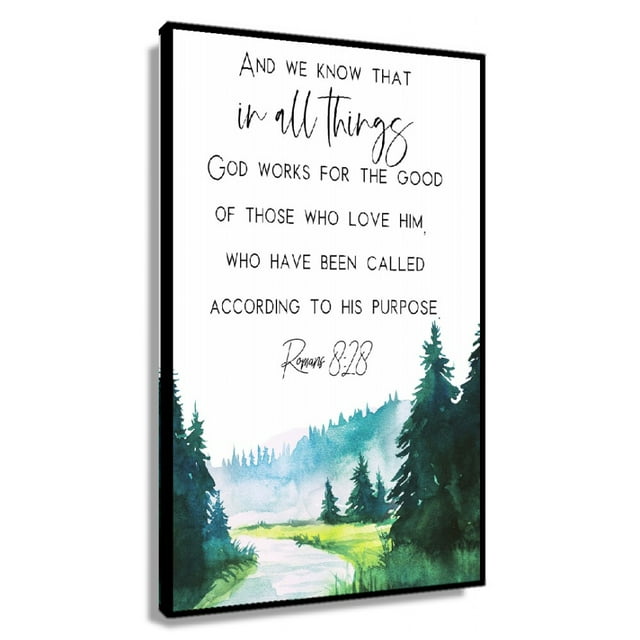 Romans 828 Bible Verse Wall Decor Christian Wall Art Nature Landscape ...