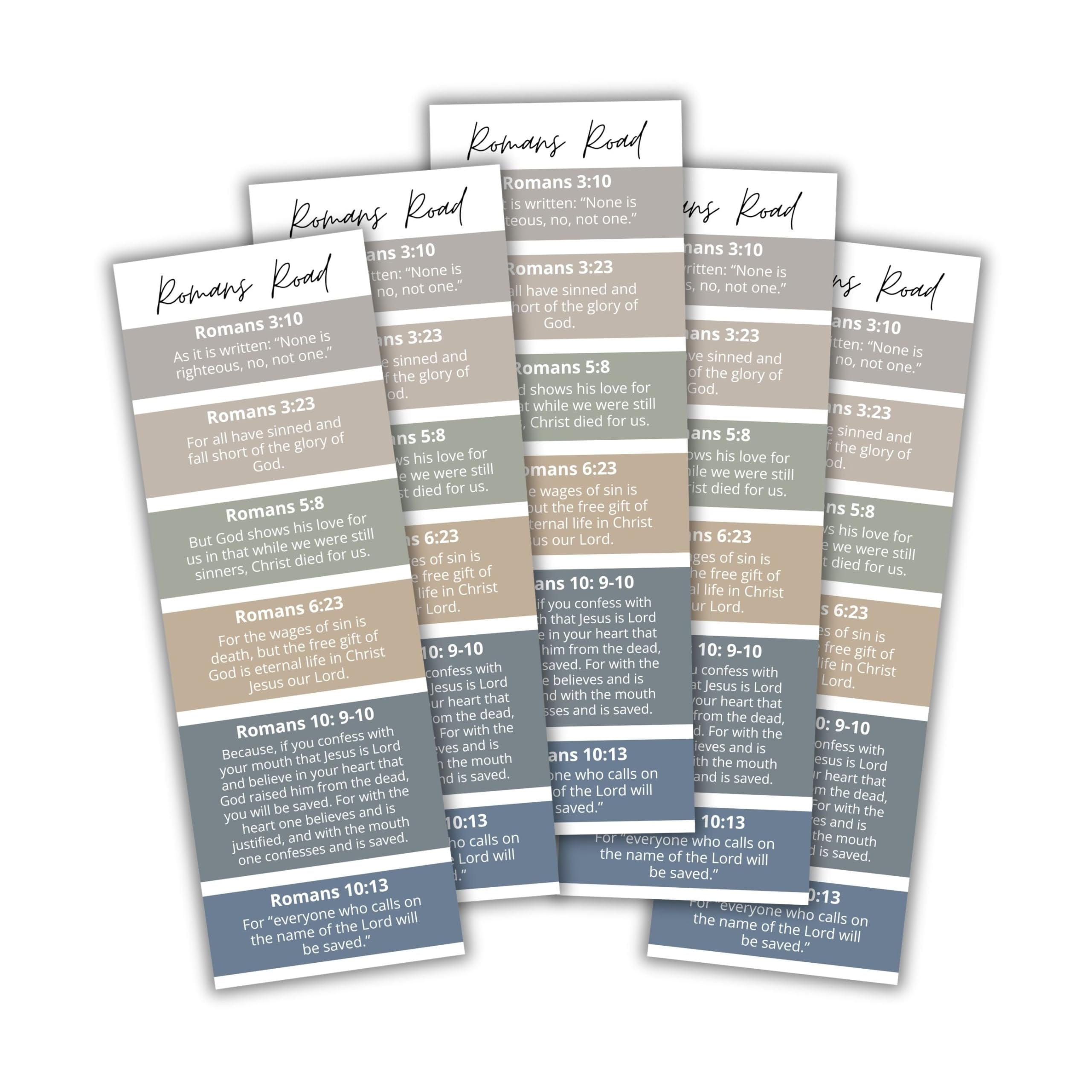 Romans Road Bible Verse Bookmark 50pk 2x6 Minimalist Modern How To Be ...